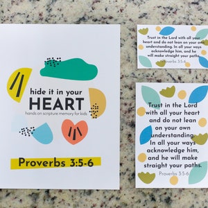 PRINTABLE Proverbs 3:5-6 Kids Scripture Pack | Kids Scripture Memory ...
