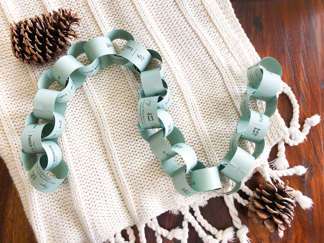 PRINTABLE Advent Paper Chain Scripture Countdown | Advent Printable ...