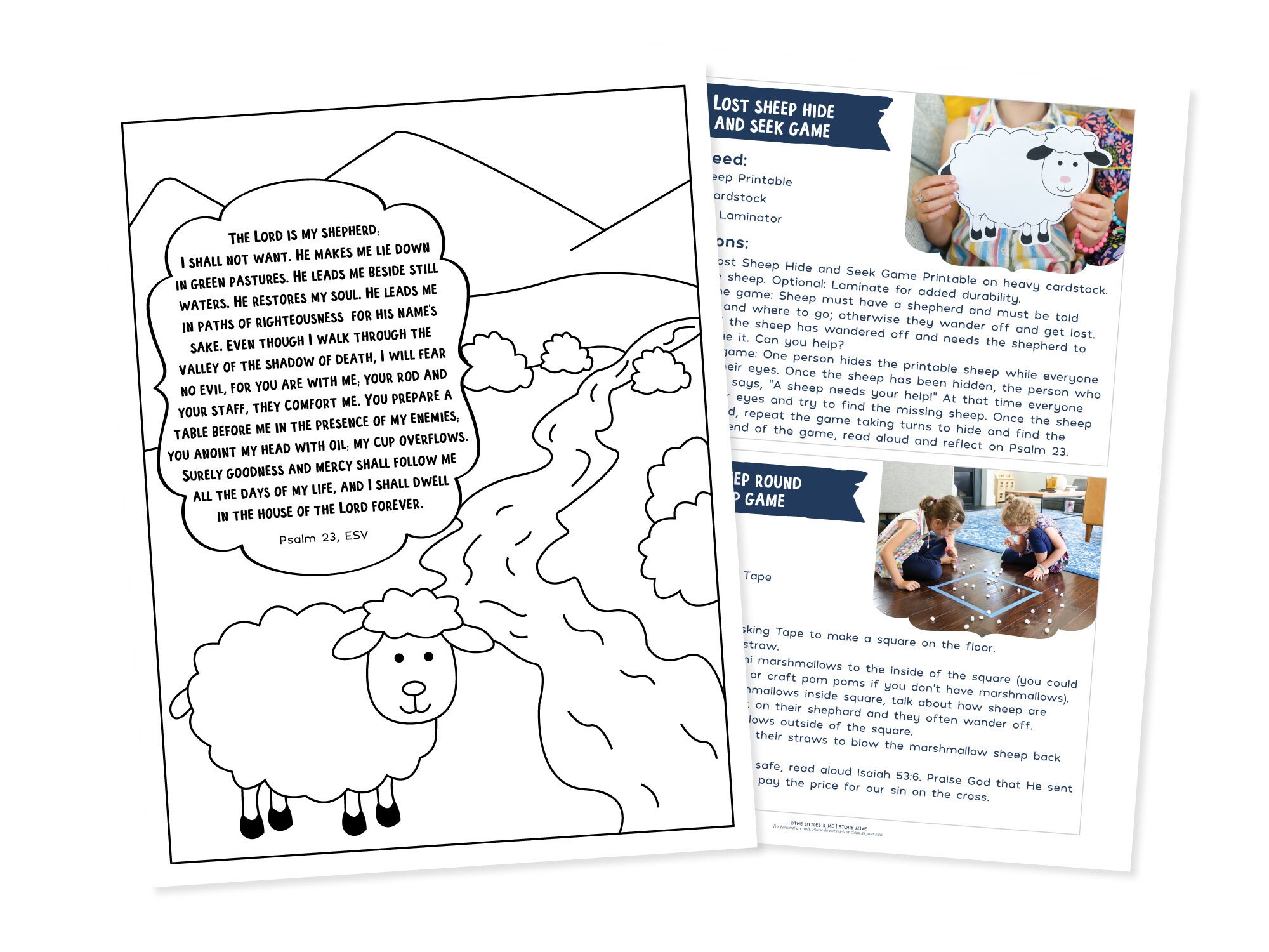 PRINTABLE Psalm 23 Story Alive Bible Activity Pack Kids - Etsy