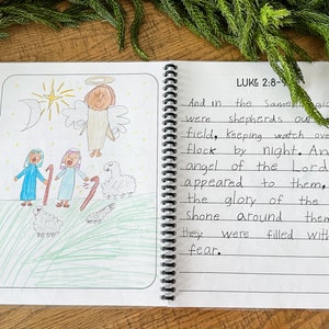 PRINTABLE Advent Scripture Copywork Tracing Journal | Luke 2 Christmas ...