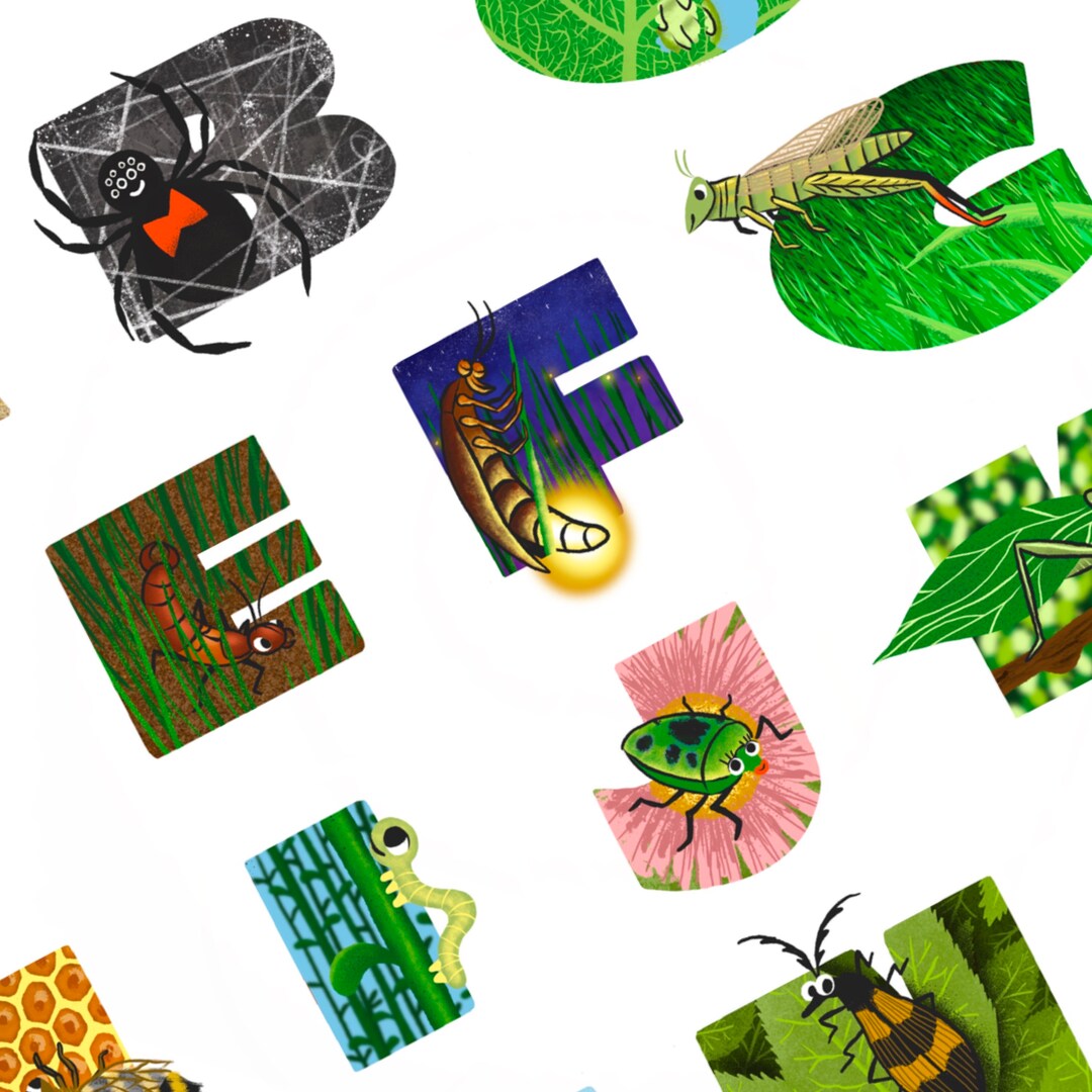 Not-so-creepy Crawlies Alphabet Print - Nursery Art - Kids Room Poster ...