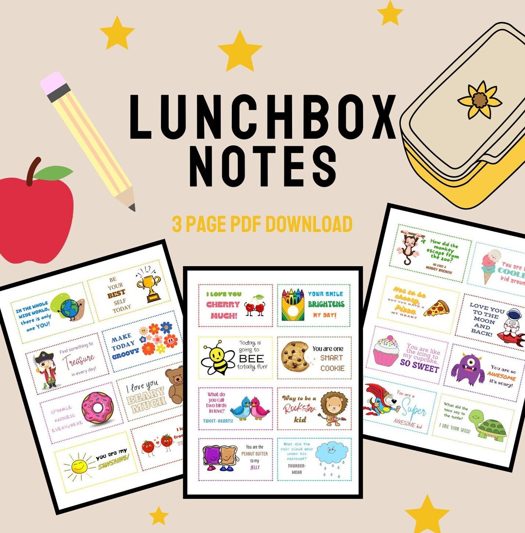 Lunchbox Notes for Kids, Encouraging Notes and Positive Affirmations ...
