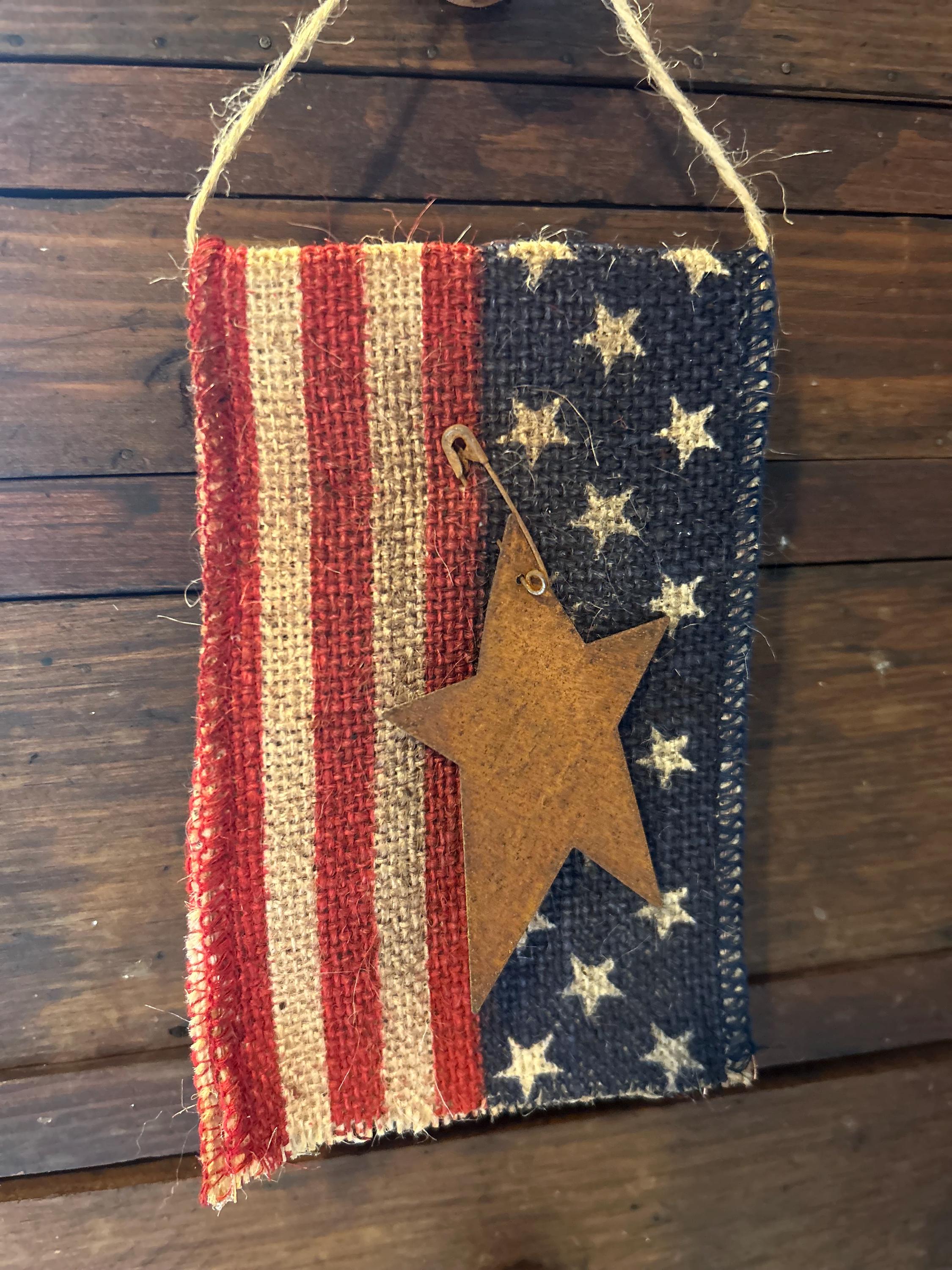 Star Americana Primitive Ornaments, Flag Ornaments, Prim Flags, Prim ...