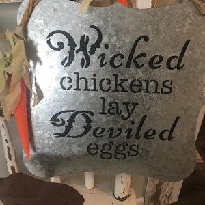 Wicked Chicken Sign, Easter, Easter Sign, Hanging Decor, Spring Decor ...