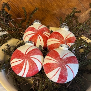Peppermint Candy, Glitter Peppermint Candy Ornaments - Etsy