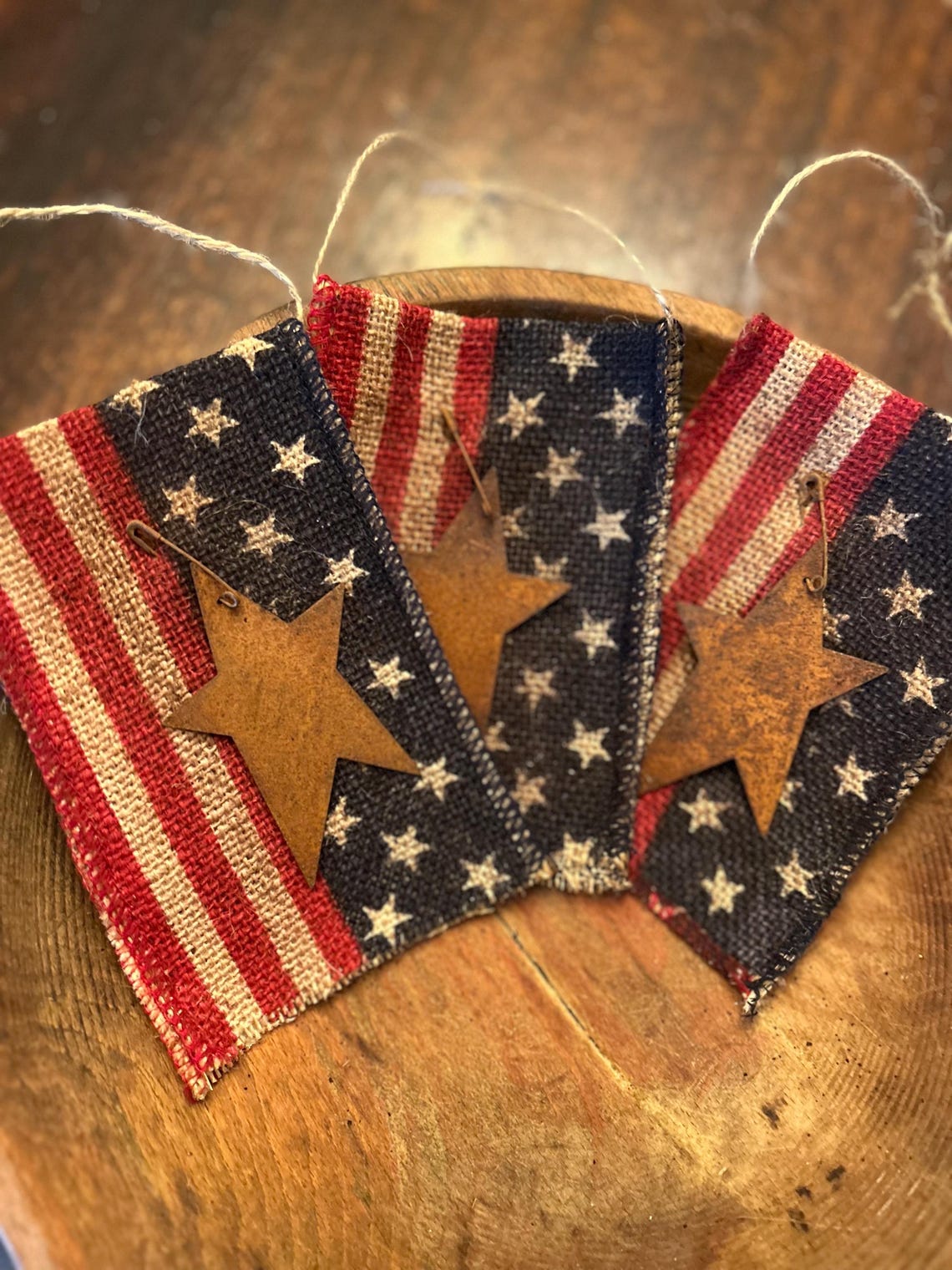 Star Americana Primitive Ornaments, Flag Ornaments, Prim Flags, Prim ...