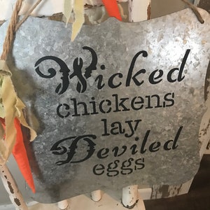 Wicked Chicken Sign, Easter, Easter Sign, Hanging Decor, Spring Decor ...
