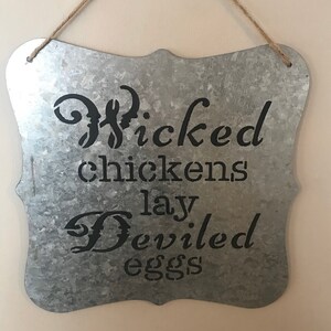 Wicked Chicken Sign, Easter, Easter Sign, Hanging Decor, Spring Decor ...