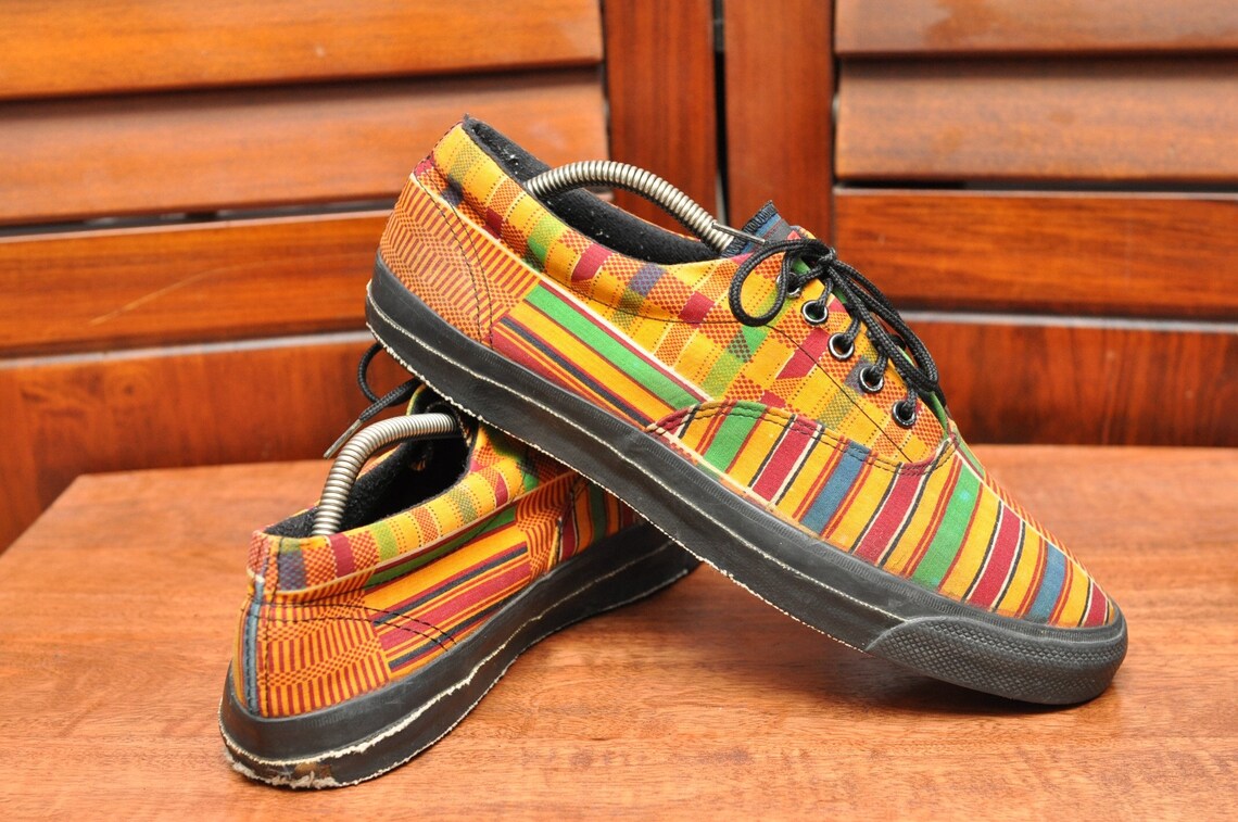 Vintage African Print Kente Ankara Converse Sneakers Mens Size | Etsy