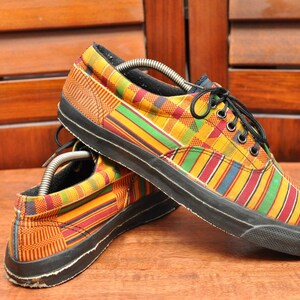 Vintage African Print Kente Ankara Converse Sneakers Mens Size 9 Womens ...