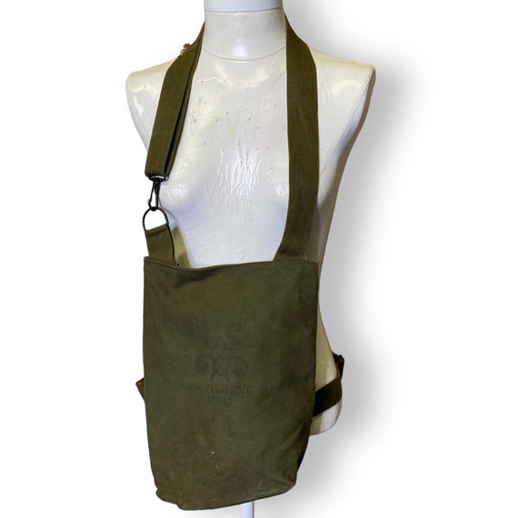 Vintage US Military Bag Utility strap On Canvas Pack - Gem