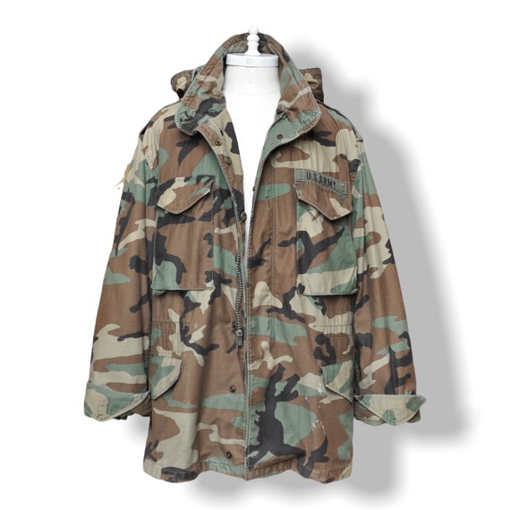 Vintage US Army Green Camouflage Jacket Unisex Loose … - Gem