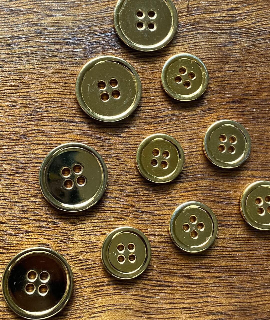 Vintage Gold Metal Buttons Set of 10 - Etsy