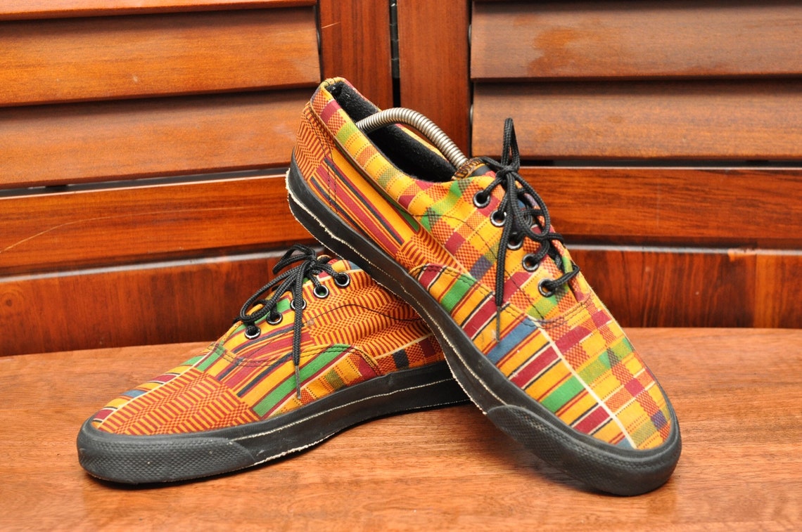 Vintage African Print Kente Ankara Converse Sneakers Mens Size | Etsy