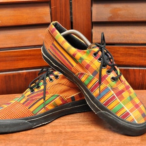 Vintage African Print Kente Ankara Converse Sneakers Mens Size 9 Womens ...
