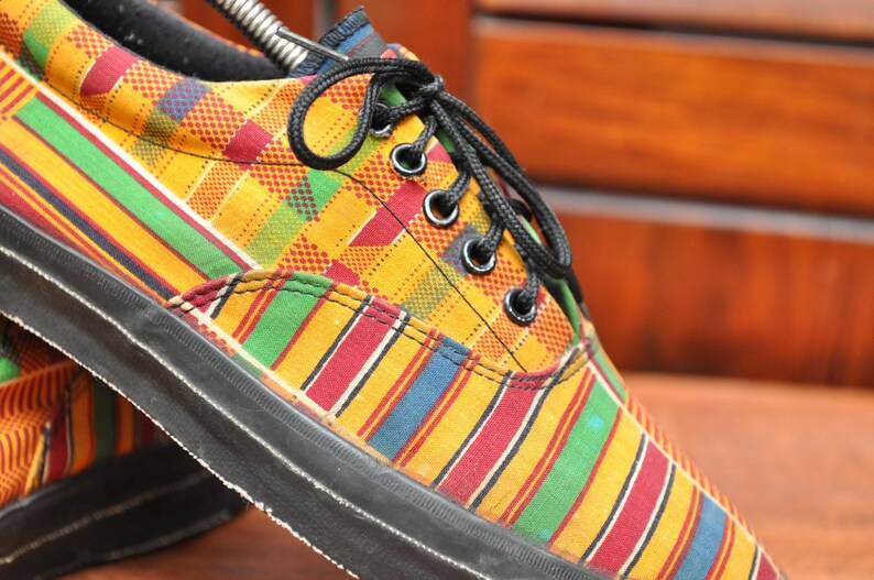 Vintage African Print Kente Ankara Converse Sneakers Mens Size | Etsy