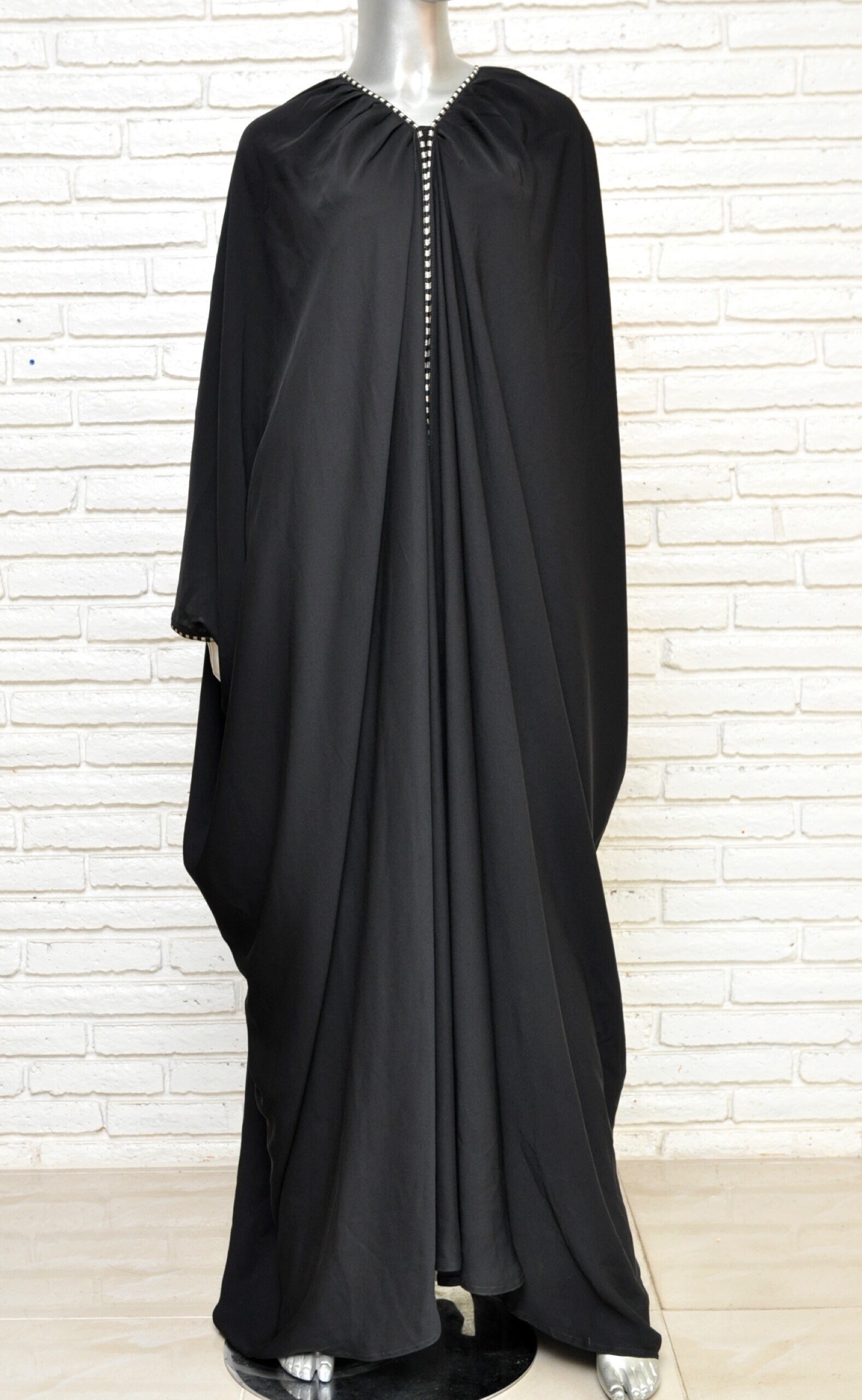 Vintage Unisex Black Duster Full Length Leisure Wear Kaftan | Etsy