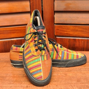Vintage African Print Kente Ankara Converse Sneakers Mens Size 9 Womens ...