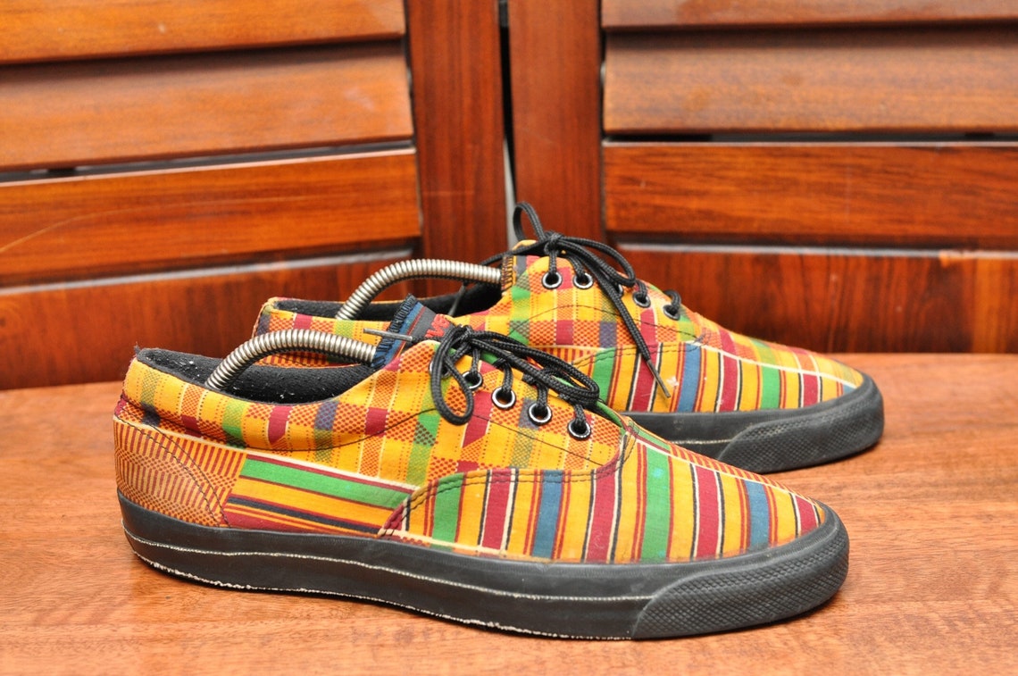 Vintage African Print Kente Ankara Converse Sneakers Mens Size | Etsy