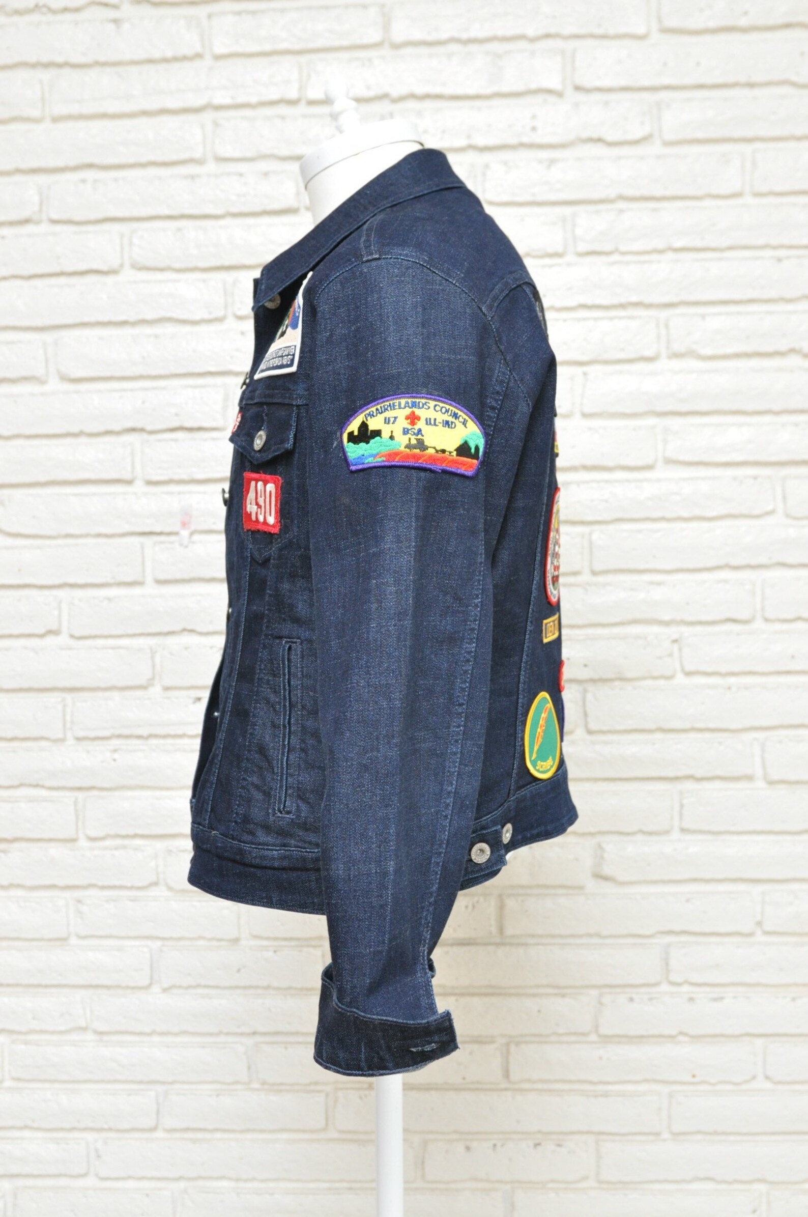 Vintage Boy Scout Patch Dark Wash Jean Jacket 90s Denim - Etsy