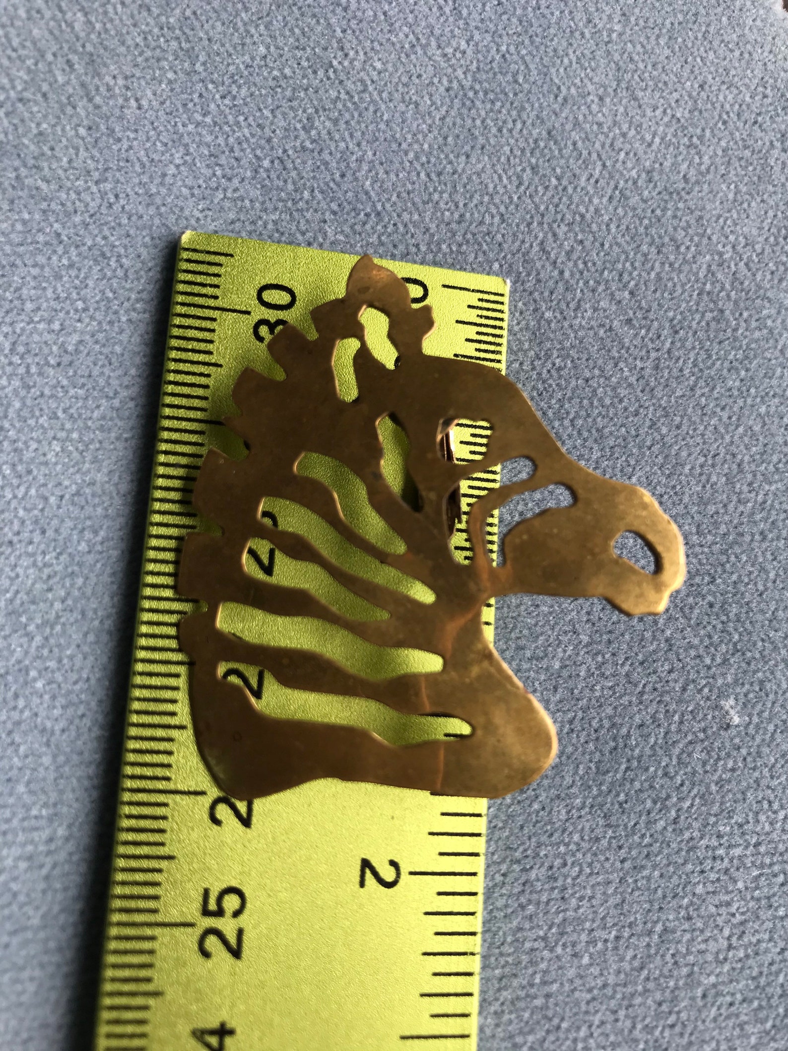 Vintage Brass Zebra Clip on Earrings Signed Animal Print Jewelry - Etsy