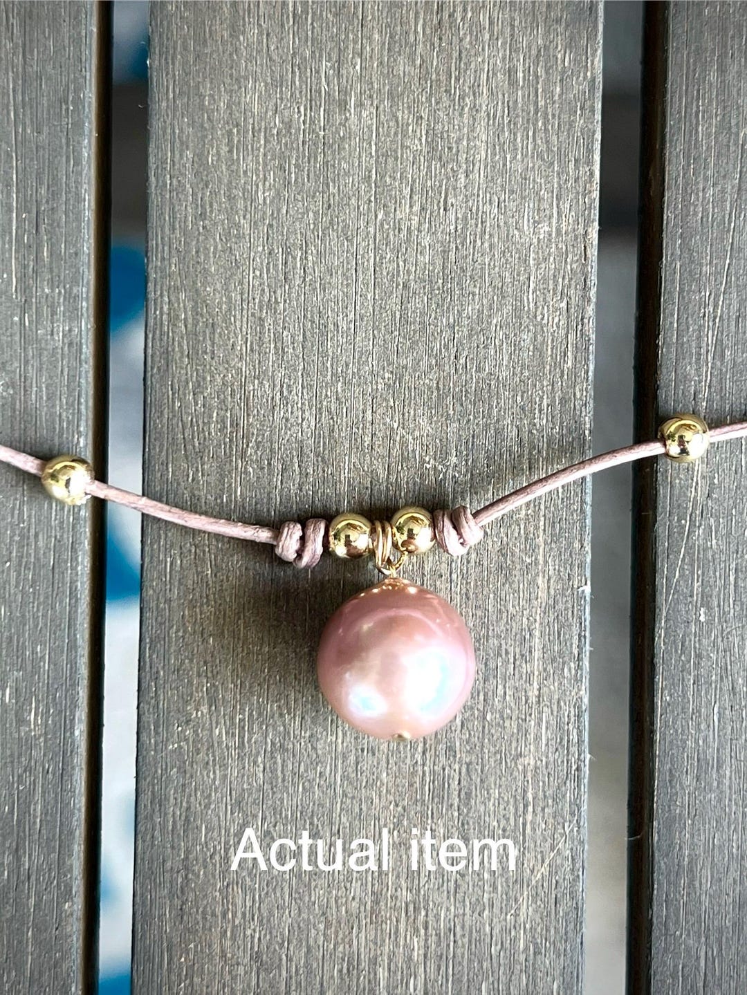 Pink Edison Pearl Necklace, Handmade Pearl Choker Necklace, Genuine ...