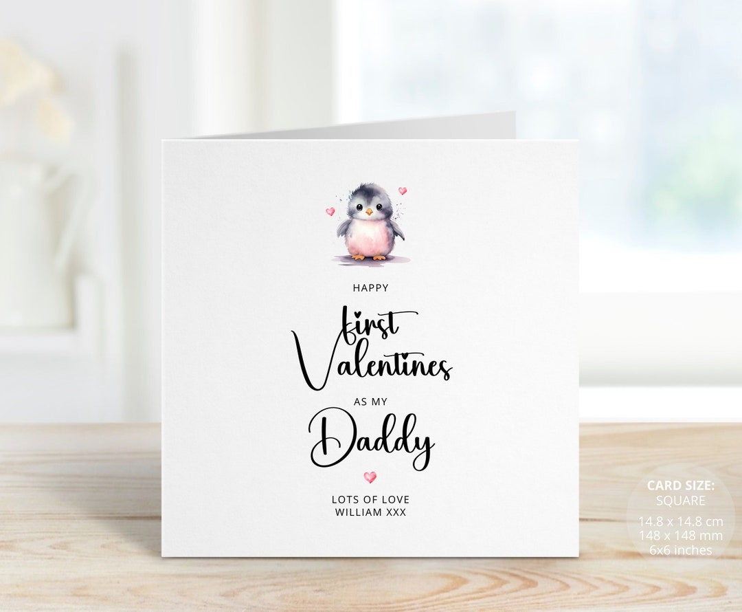 First Valentines as My Daddy, Happy Valentines Day Card for Daddy, Baby ...
