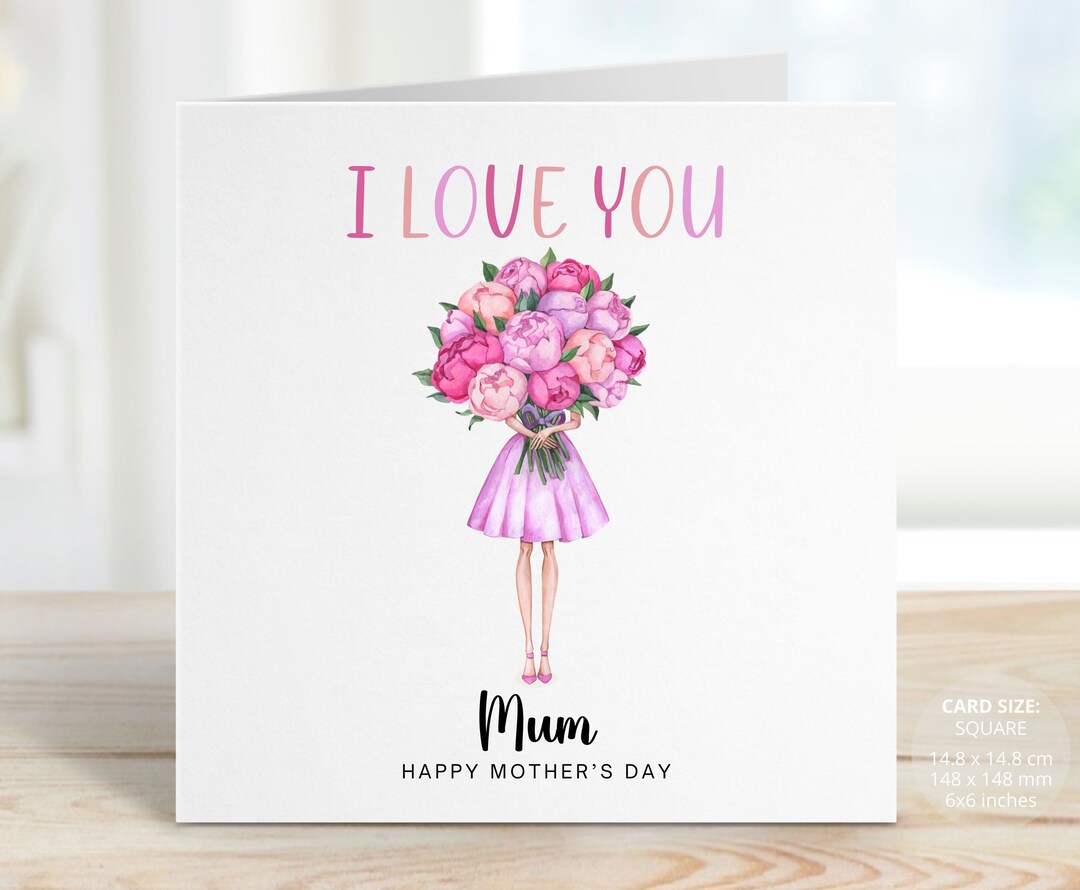 Mother's Day Card, I Love You Mothers Day Gift, Mother's Day Card for ...