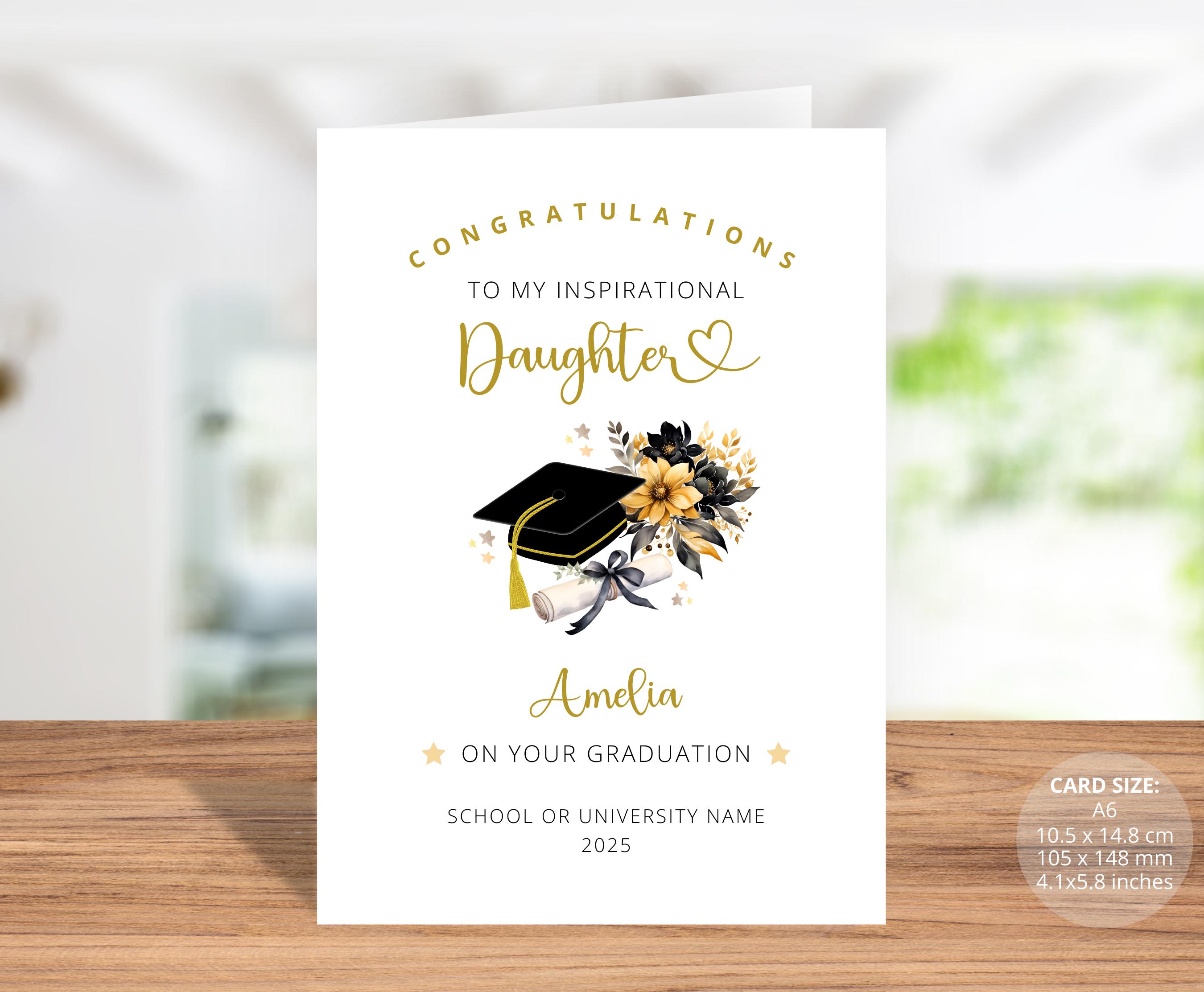 Congratulations Card With University Name, School Graduation Gift Card ...