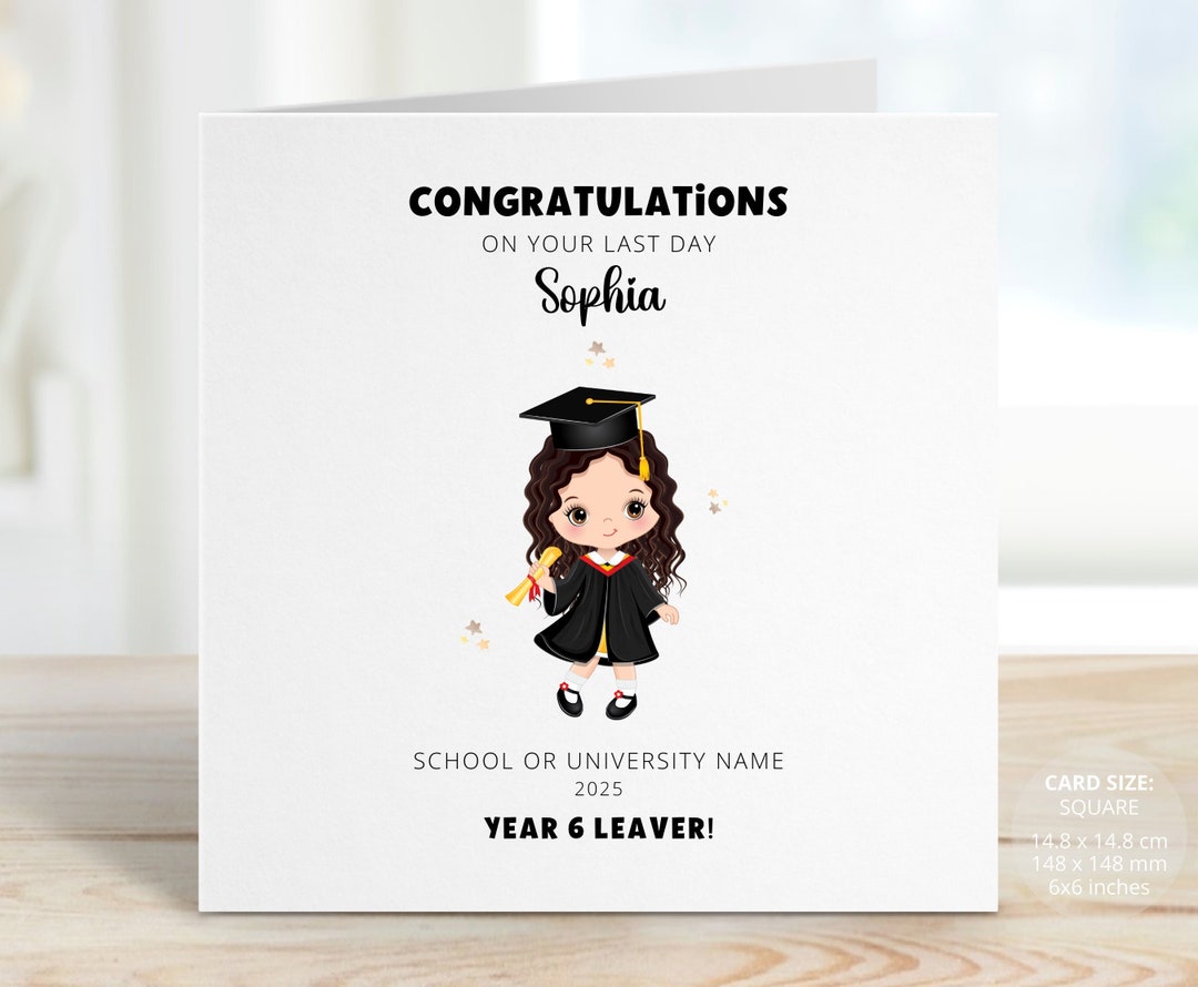 Personalised Graduation Card Graduation Gifts Last Day of School ...