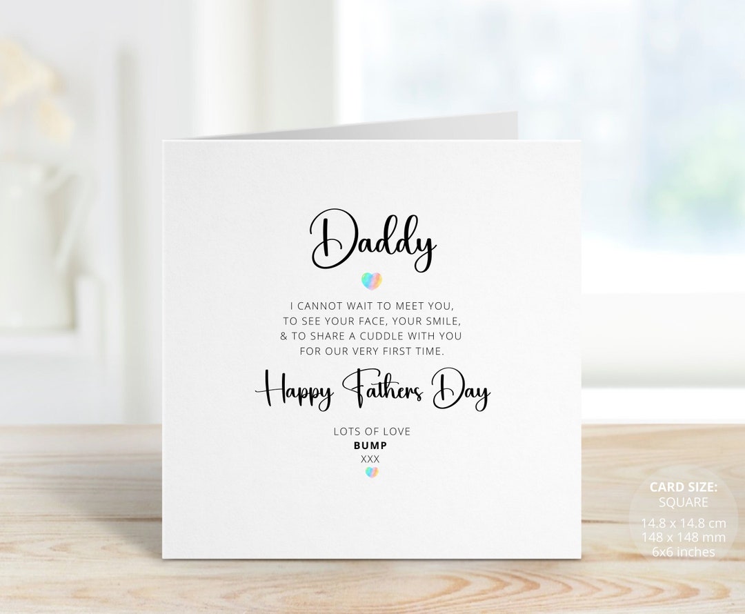 Personalised Dad to Be Father's Day Card From Baby Bump, First Fathers ...
