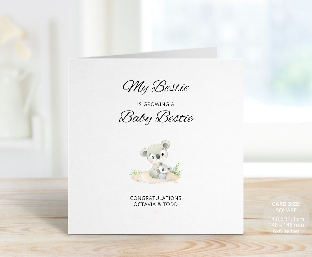 My Bestie is Pregnant Card, Pregnancy Card for Mummy Parents to Be ...