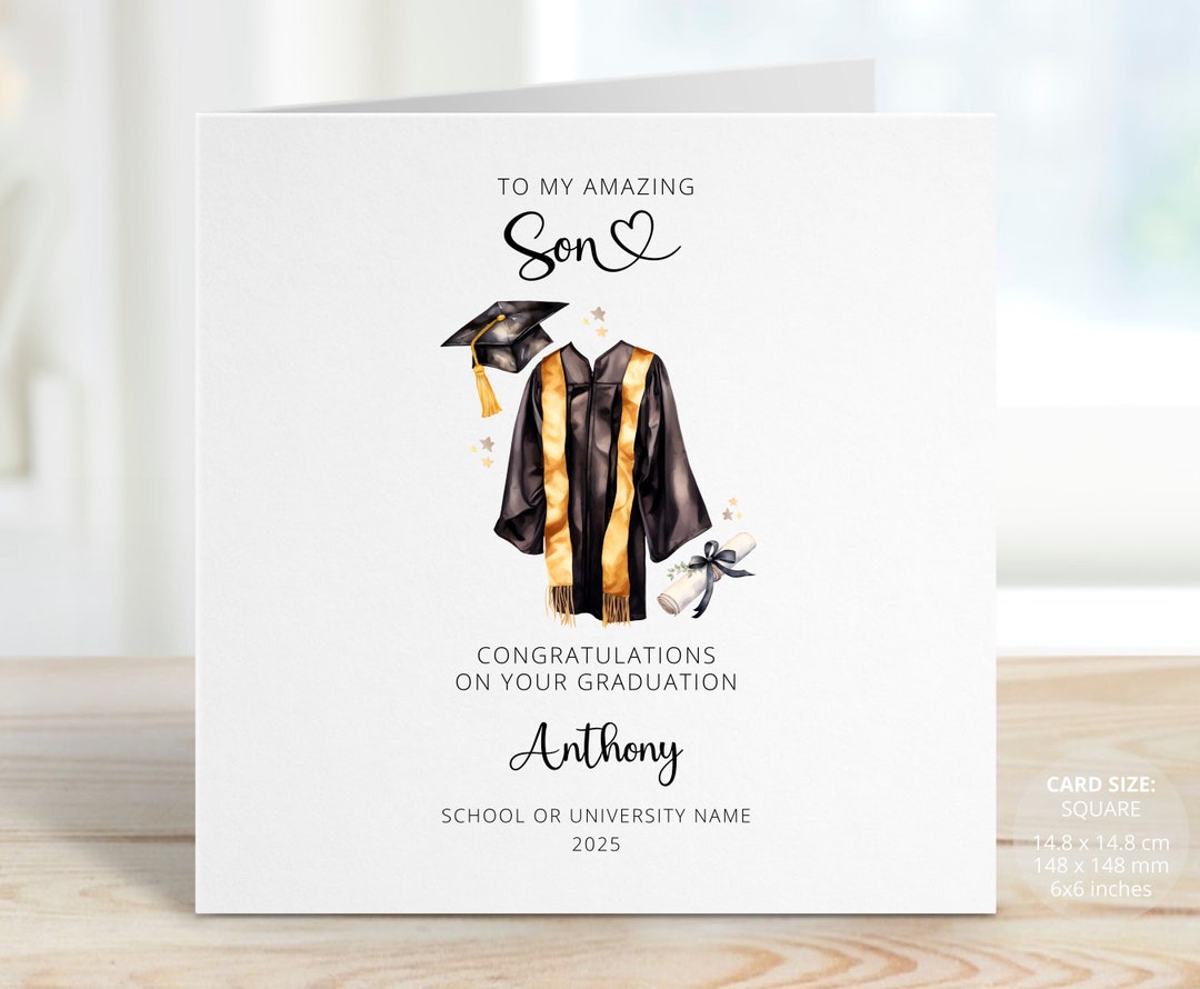Personalised Son Graduation Card, Congratulations on Your Graduation ...