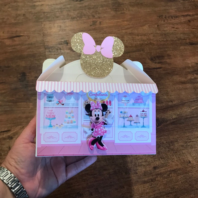Minnie Bowtique Favor Box Minnie Mouse Pinky Dot Birthday - Etsy