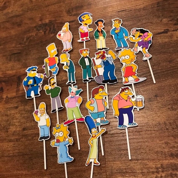 The Simpsons Cupcake Topperthe Simpsons Birthday Party | Etsy