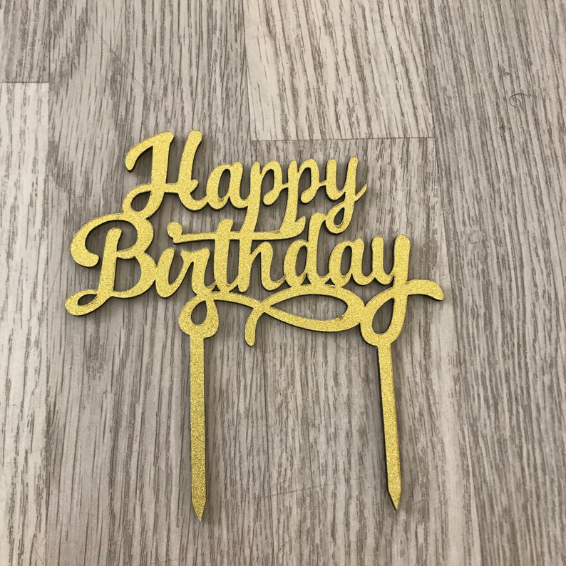 Happy Birthday Cake Topper Party Decor Party Supplies - Etsy