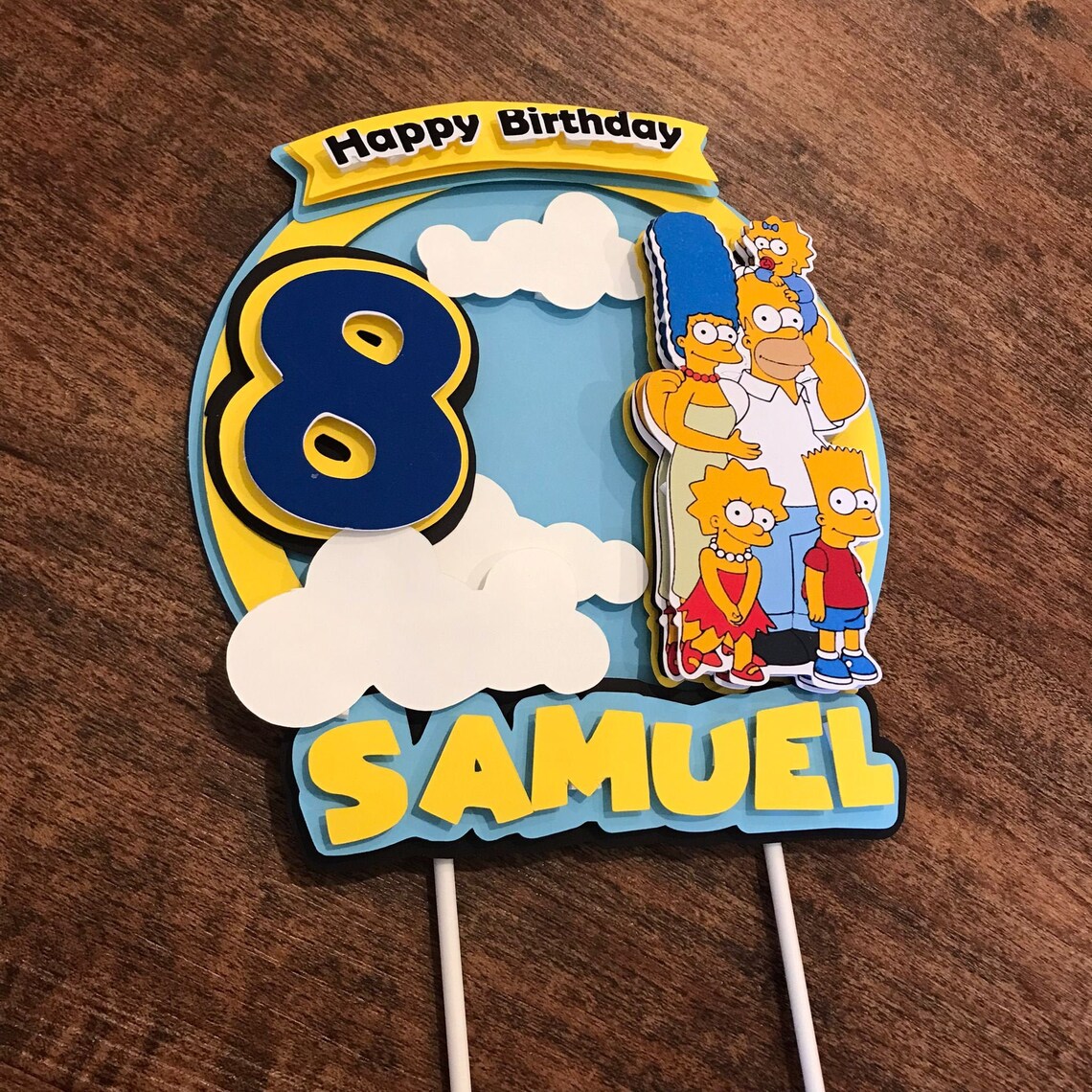 The Simpsons Cake TopperThe Simpsons birthday party - Etsy España