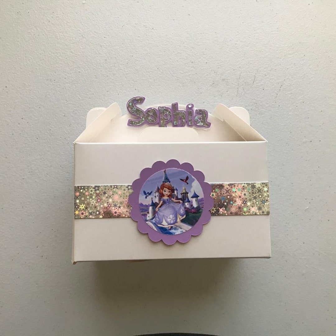 Sofia the First Favor Box, Purple Treat Box, Favor Box, Sofia,gable Box ...
