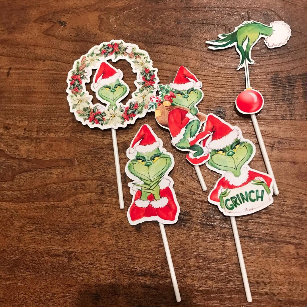 Custom Grinchmas Toppers, Grinchmas Party Decor, Christmas Cake Topper ...