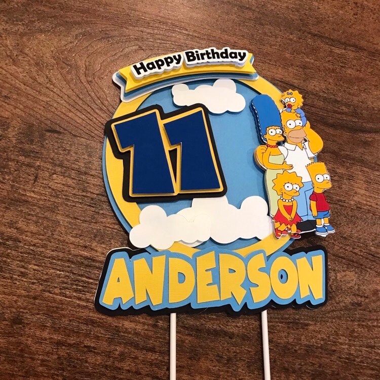 The Simpsons Cake TopperThe Simpsons birthday party - Etsy España
