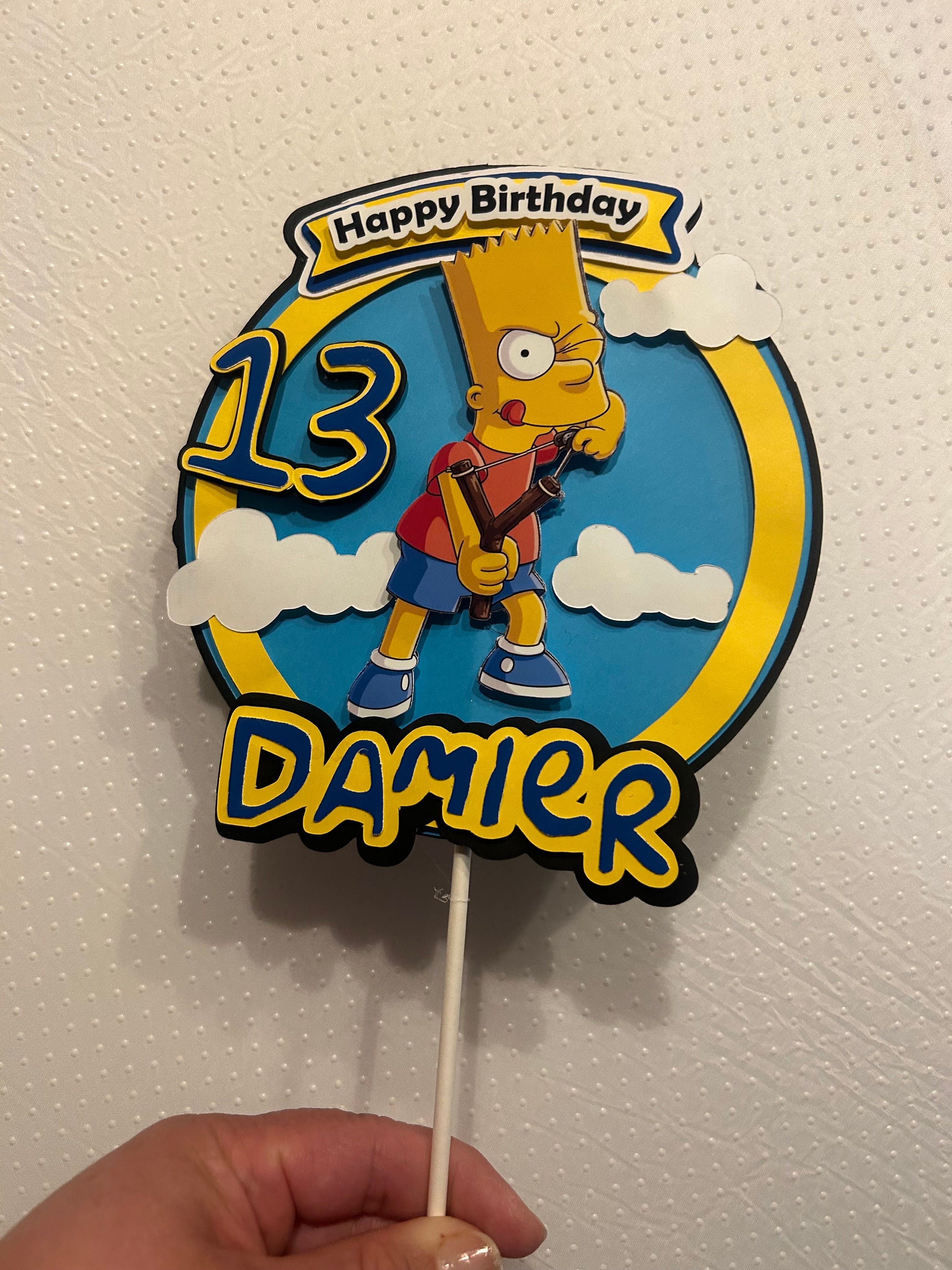 The Bart Simpsons Cake Topper,the Bart Simpsons Party Decor, Birthday ...