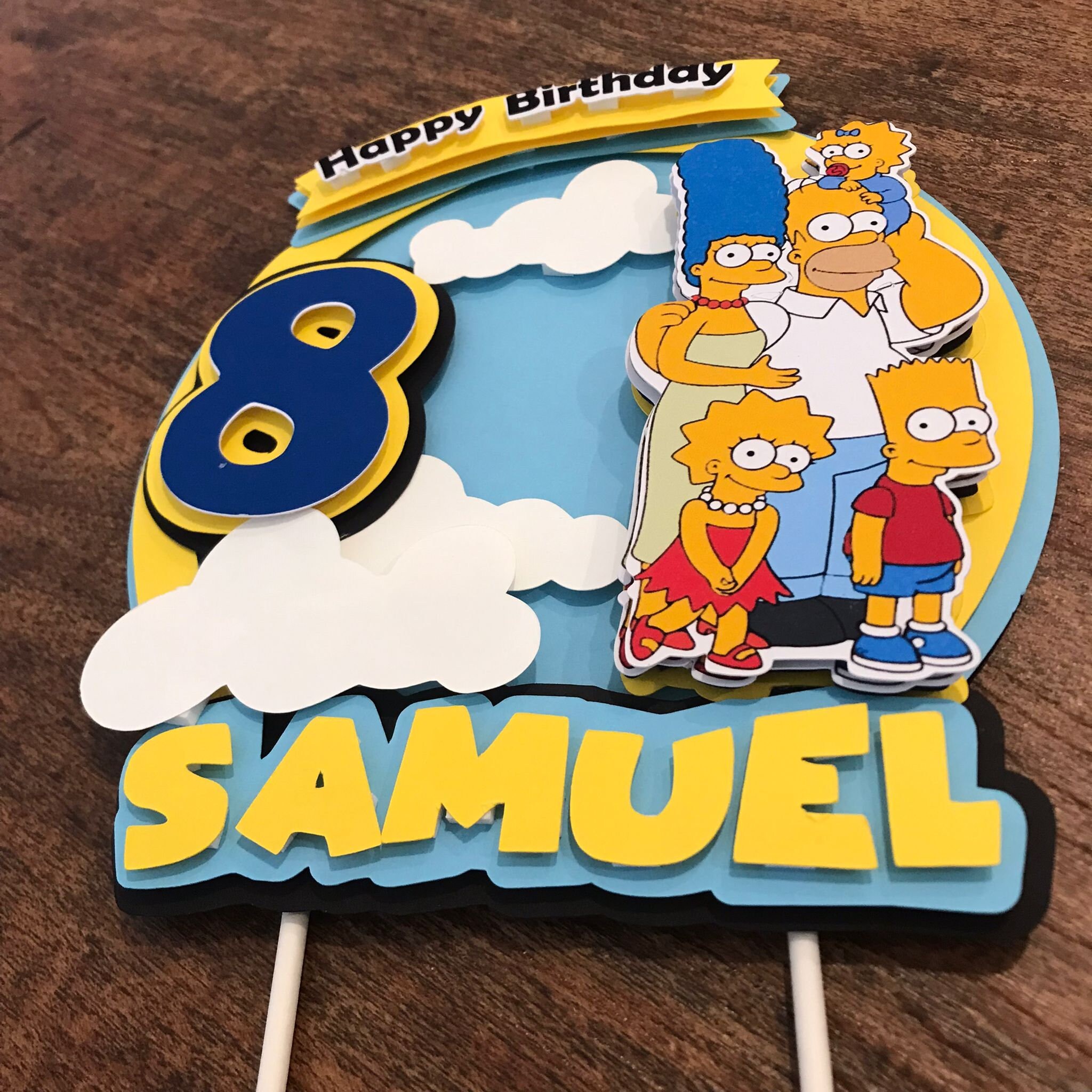 The Simpsons Cake TopperThe Simpsons birthday party - Etsy España