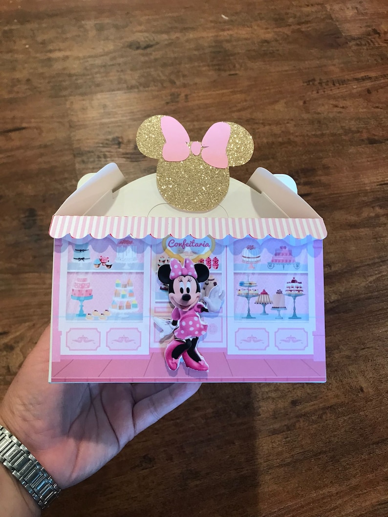 Minnie Bowtique Favor Box Minnie Mouse Pinky Dot Birthday - Etsy