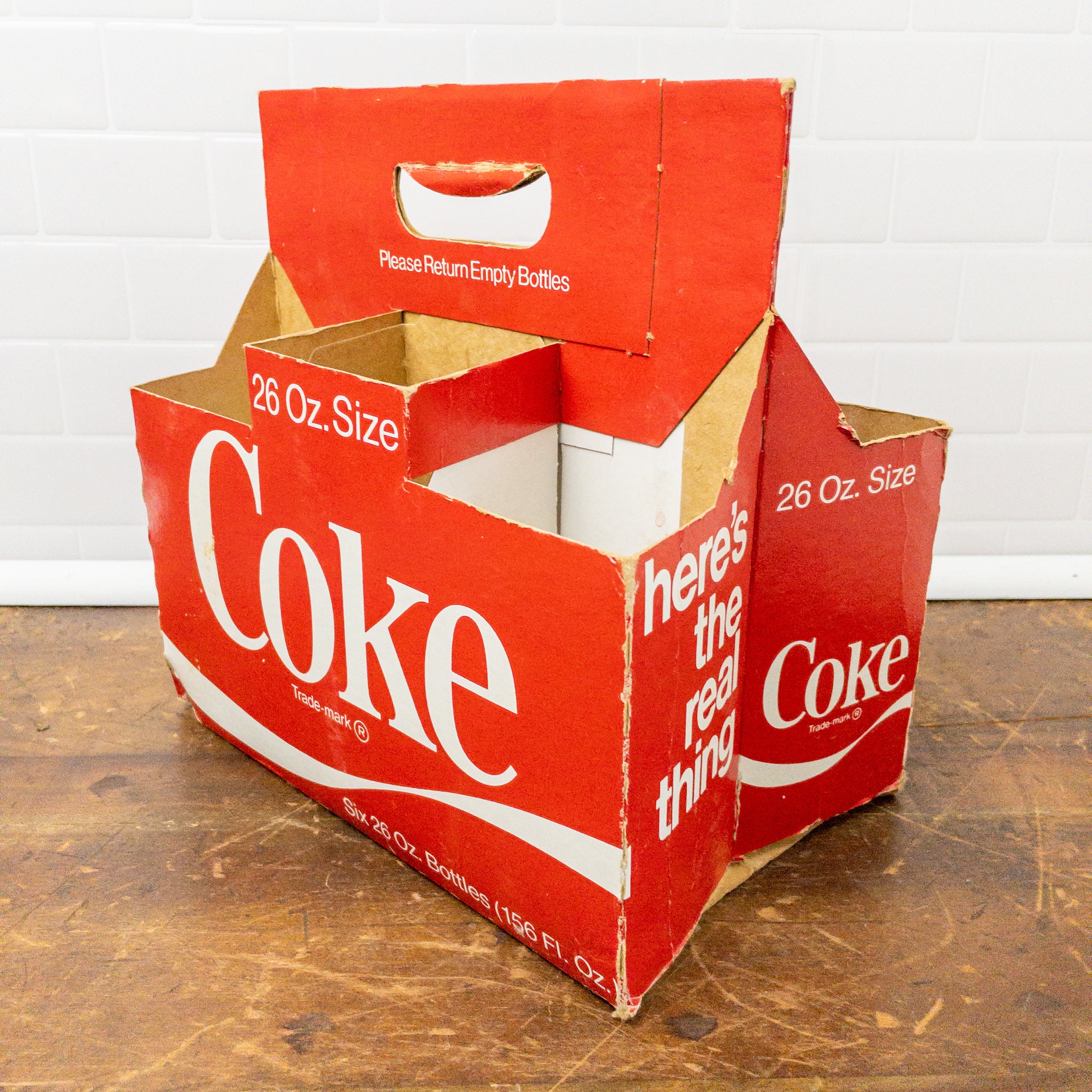 26oz Coca-cola 6 Pack Holder Vintage Cardboard Bottle Holder for ...