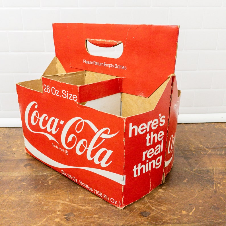 26oz Coca-cola 6 Pack Holder Vintage Cardboard Bottle Holder for ...
