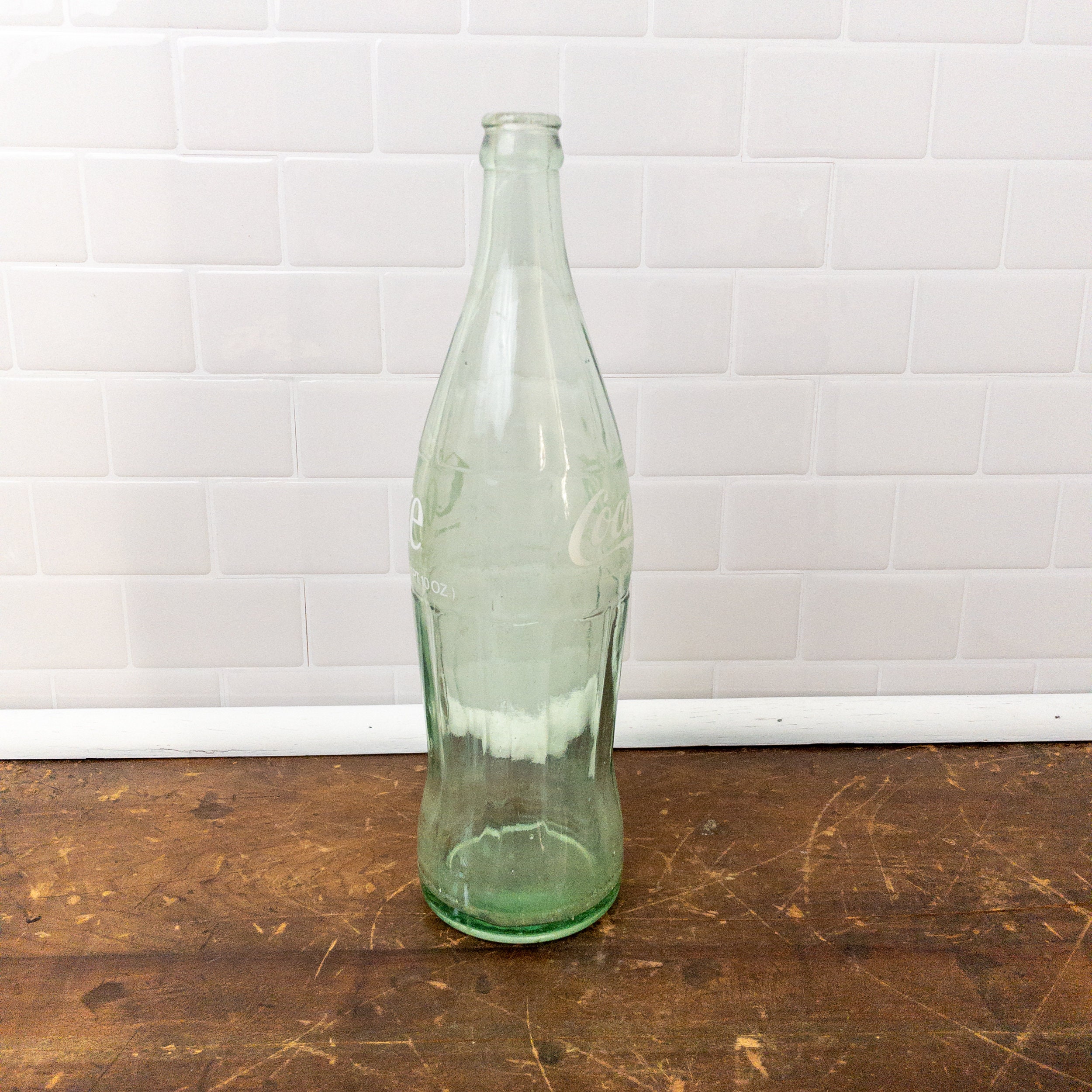 Vintage Extra Large Coca-cola Bottle 26oz Green Glass Coke - Etsy