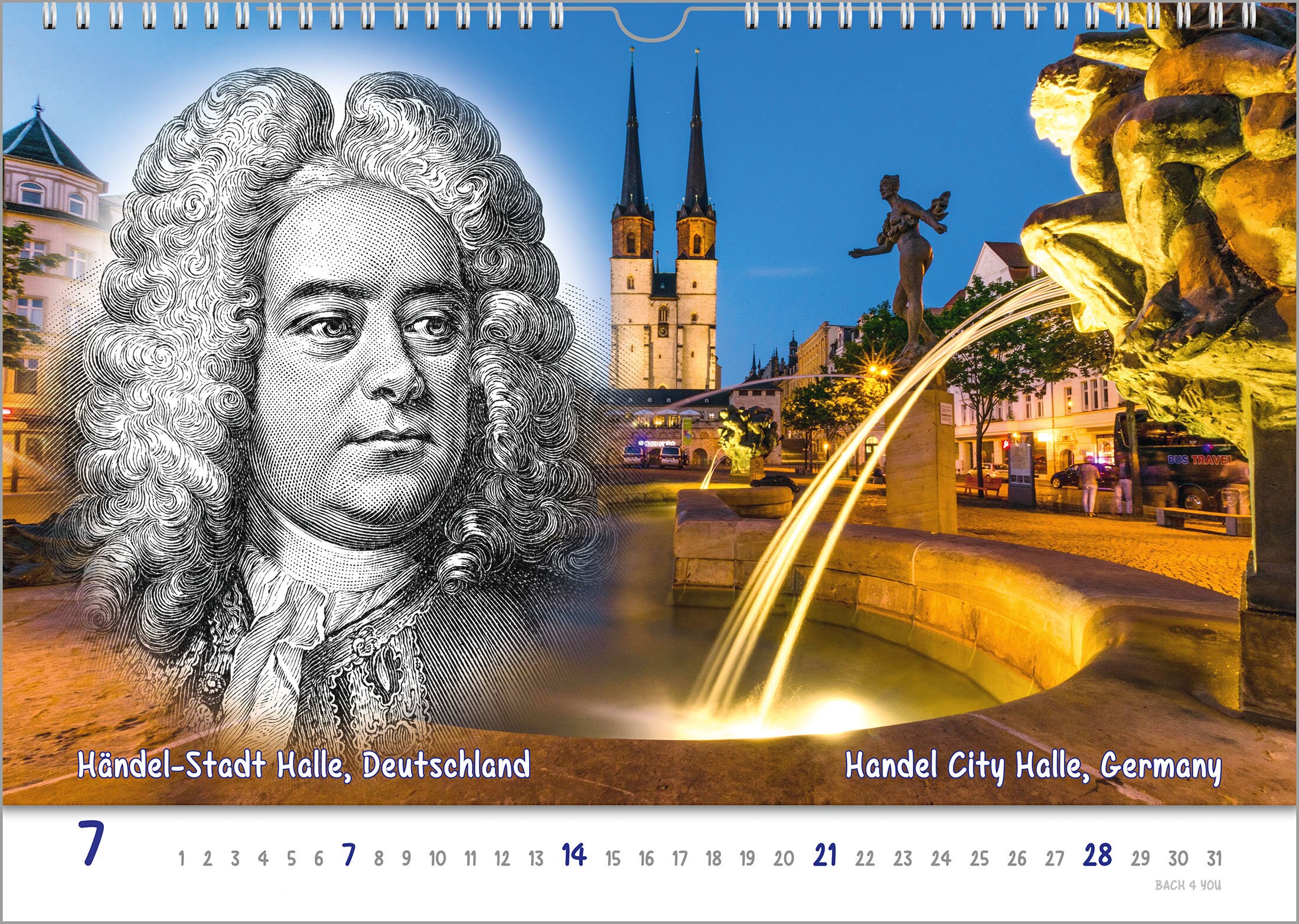 The Composers Calendar, a Music Calendar 2024: Composers, Cities, Blue ...