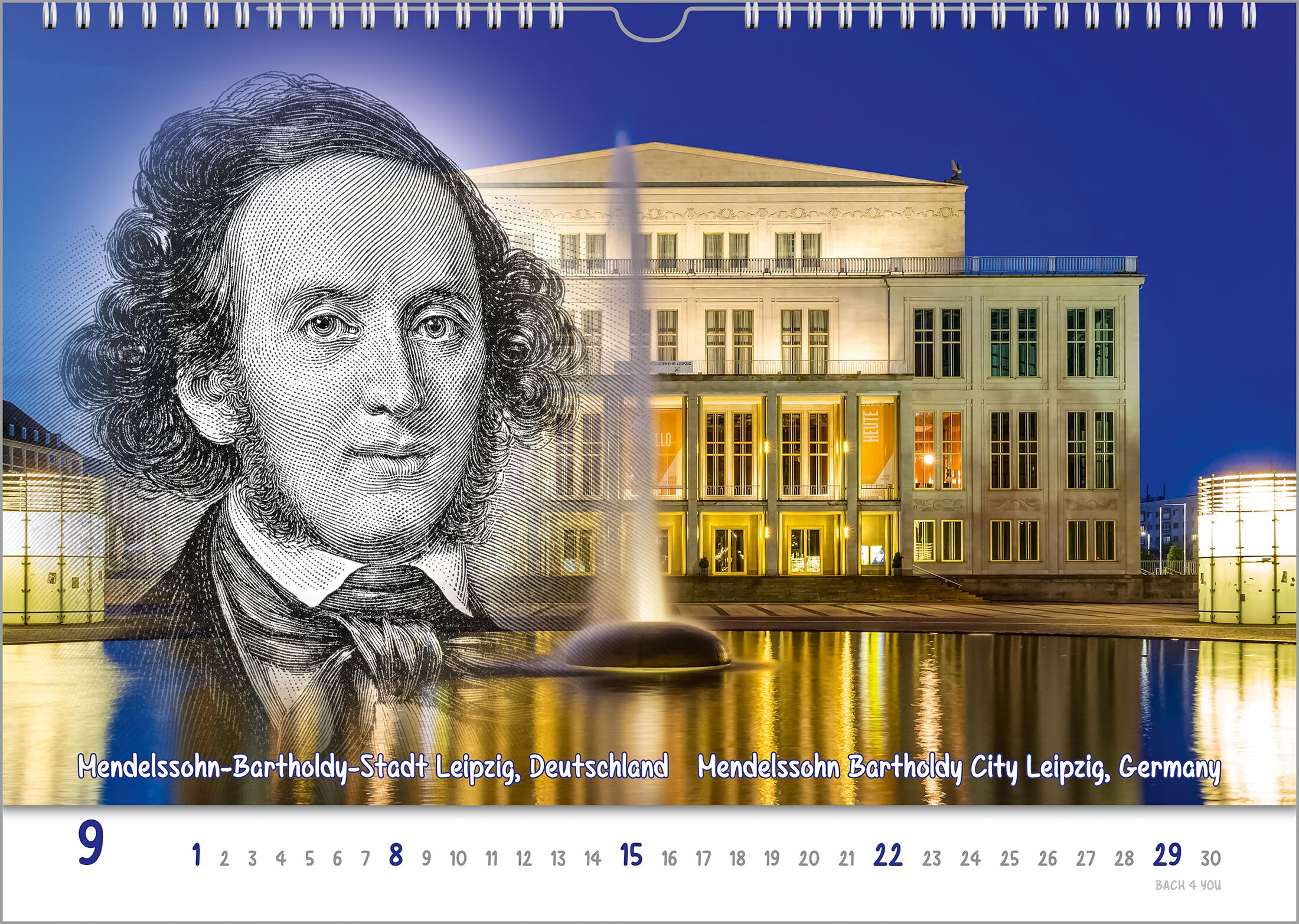 The Composers Calendar, a Music Calendar 2024: Composers, Cities, Blue ...