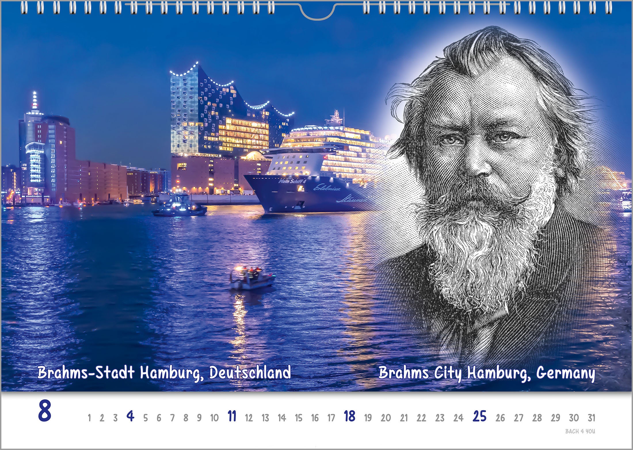 The Composers Calendar, a Music Calendar 2024: Composers, Cities, Blue ...