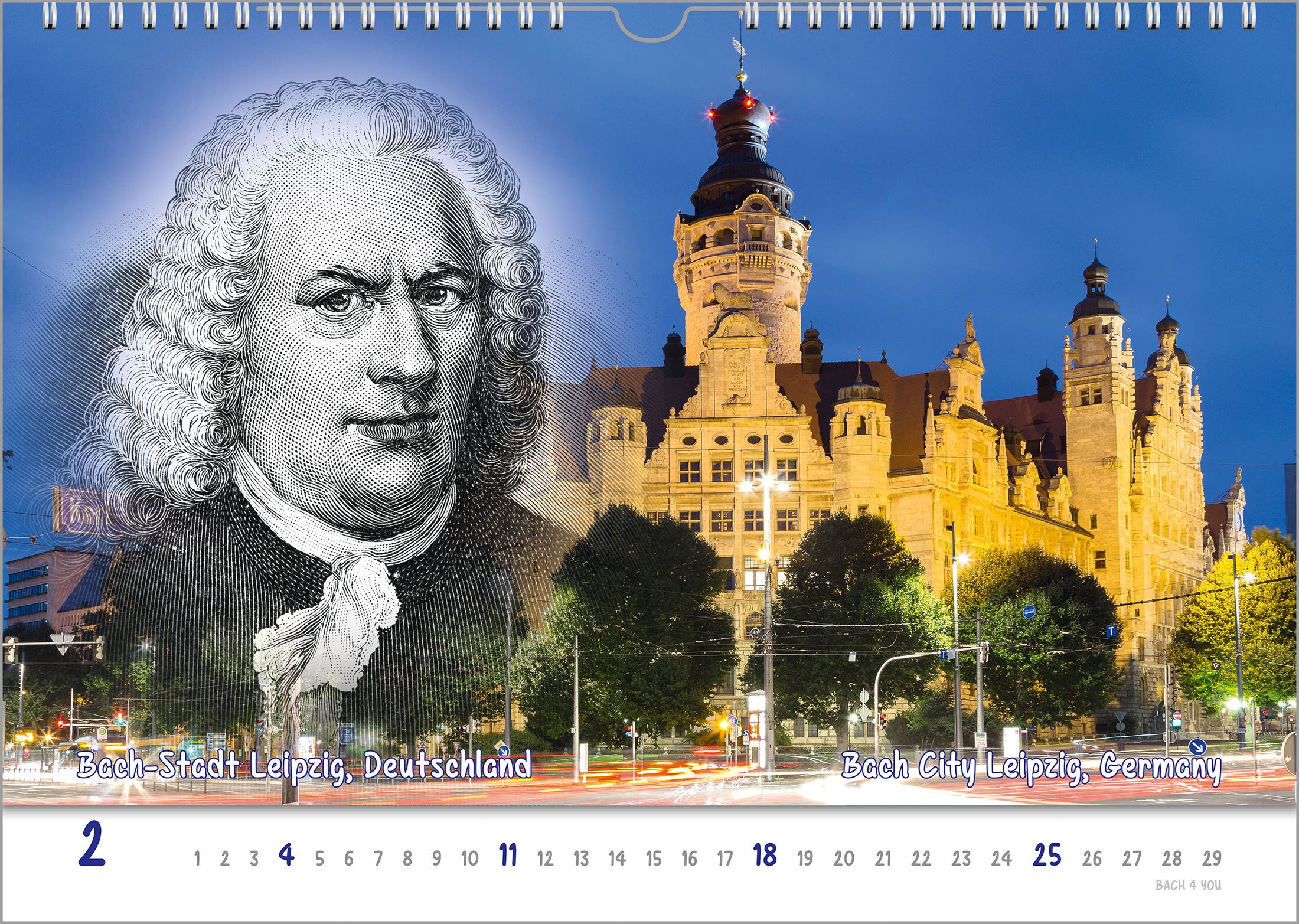 The Composers Calendar, a Music Calendar 2024: Composers, Cities, Blue ...